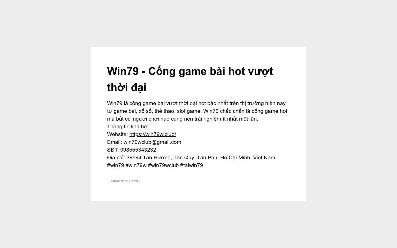 Win79 - Cổng game bài hot vượt thời đại